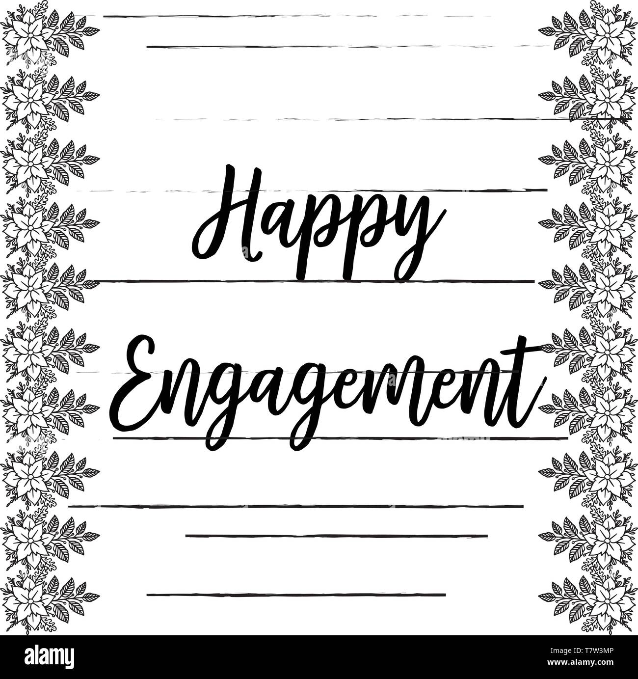Vector illustration decoration of happy engagement with backdrop on a ...