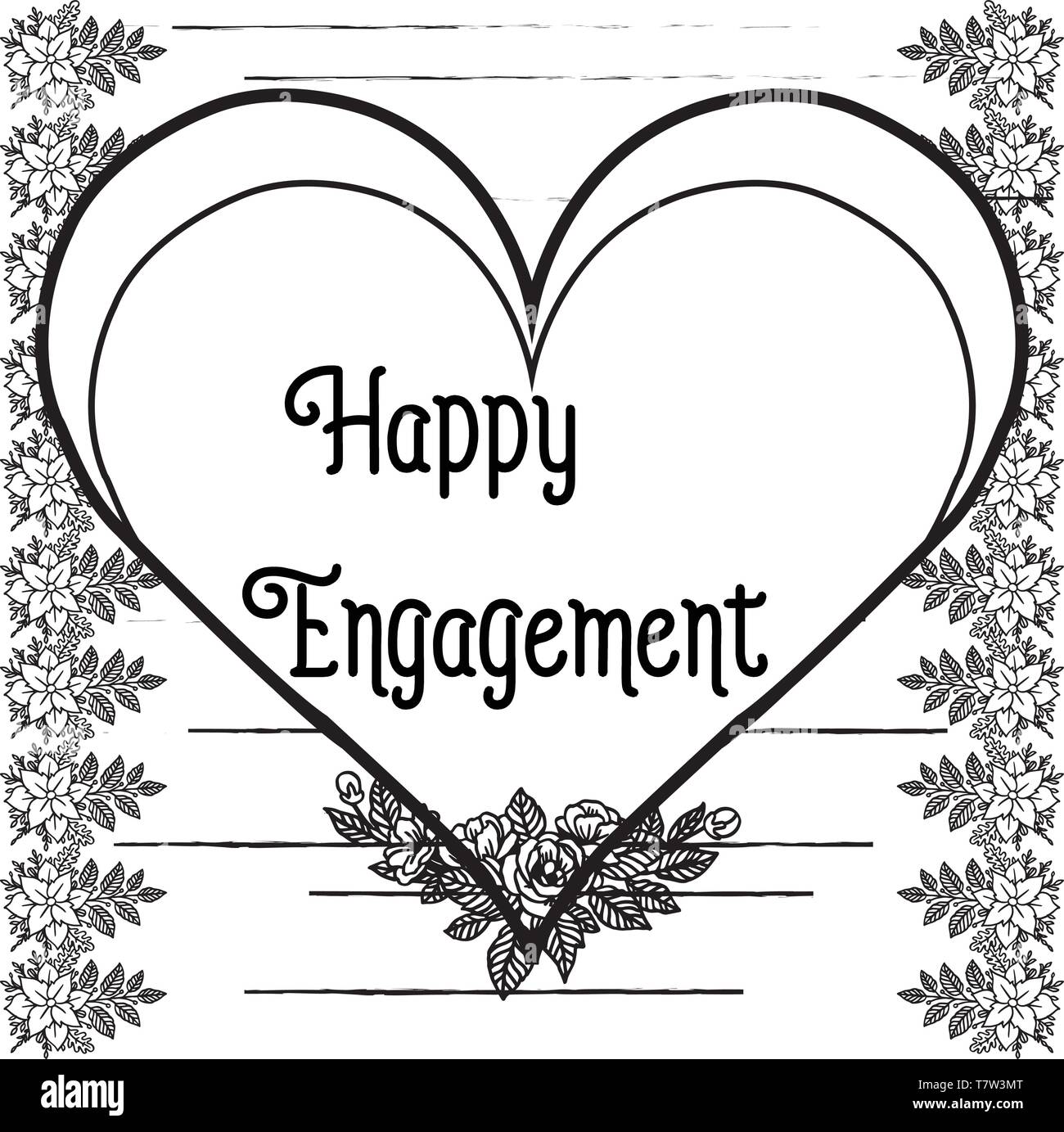 Vector illustration decoration of happy engagement with backdrop on a ...