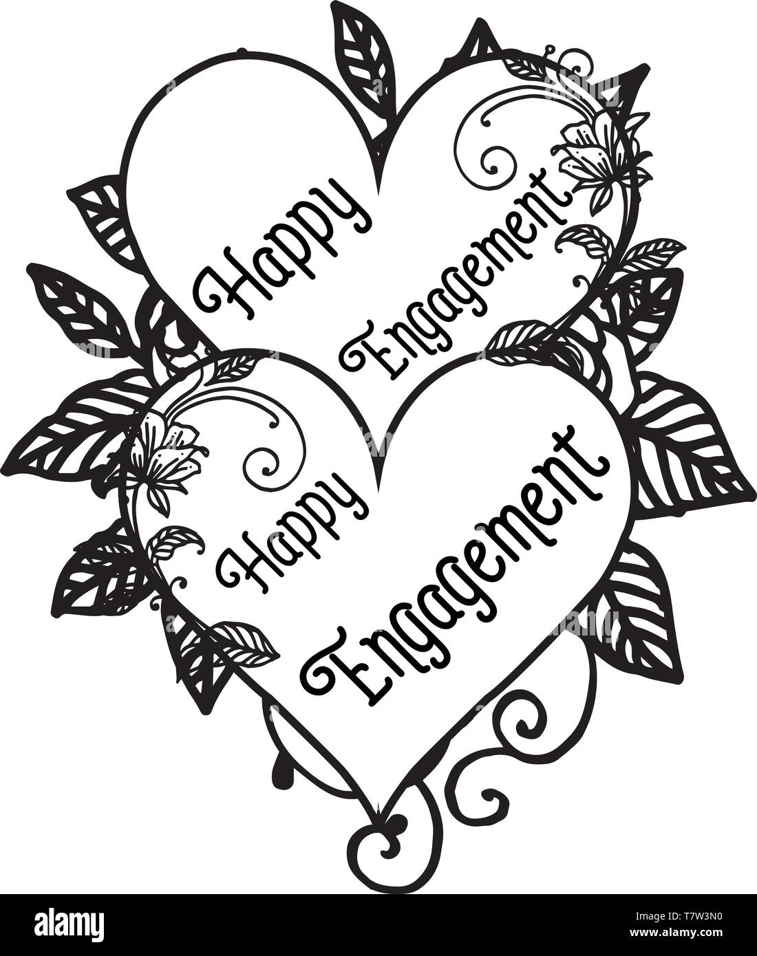 Vector illustration decoration of happy engagement with backdrop on a ...