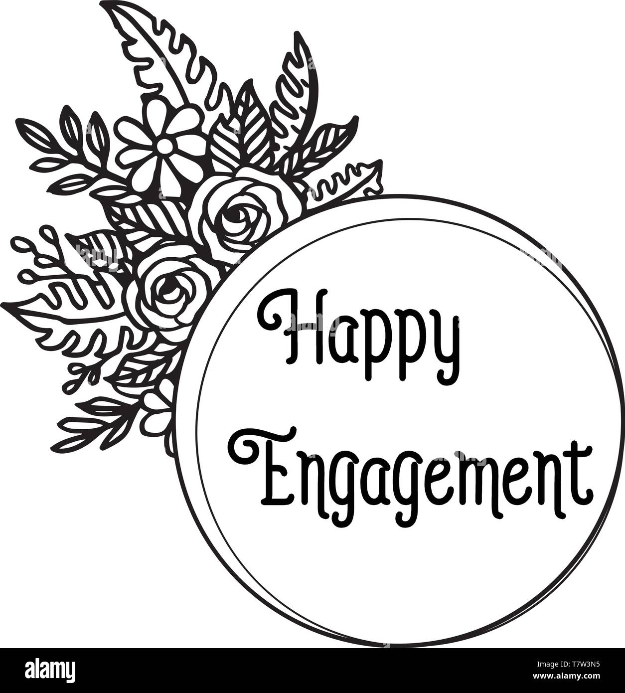 Vector illustration decoration of happy engagement with backdrop on a ...