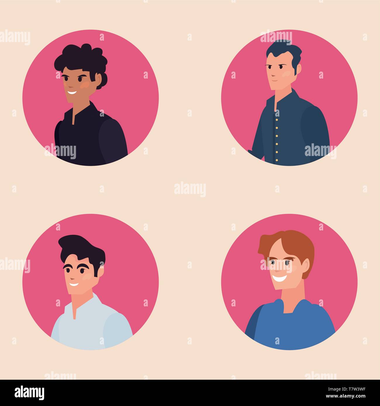 men characters set male standing vector illustration Stock Vector Image ...