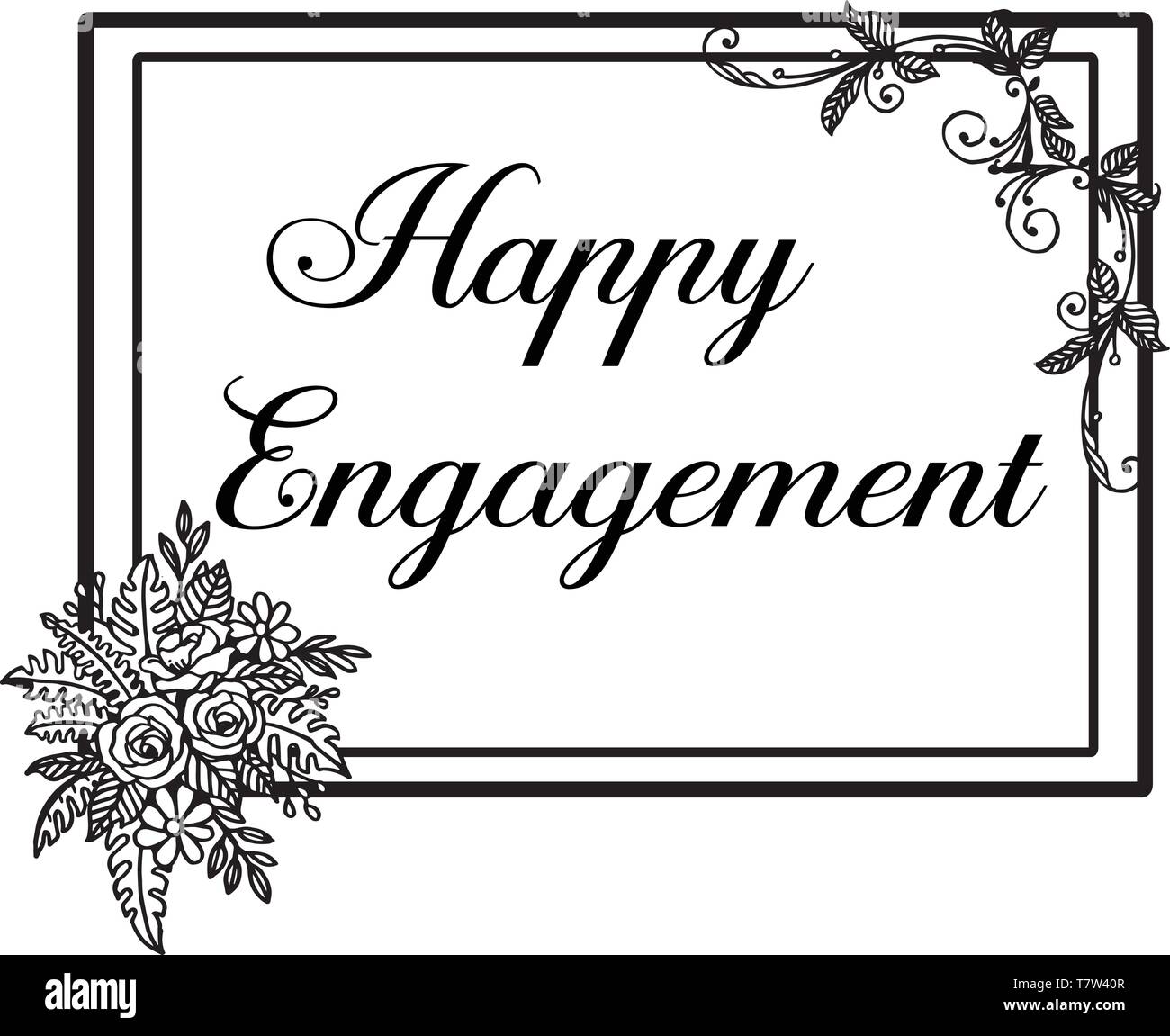 Vector illustration various shape flower frame for decoration of happy ...