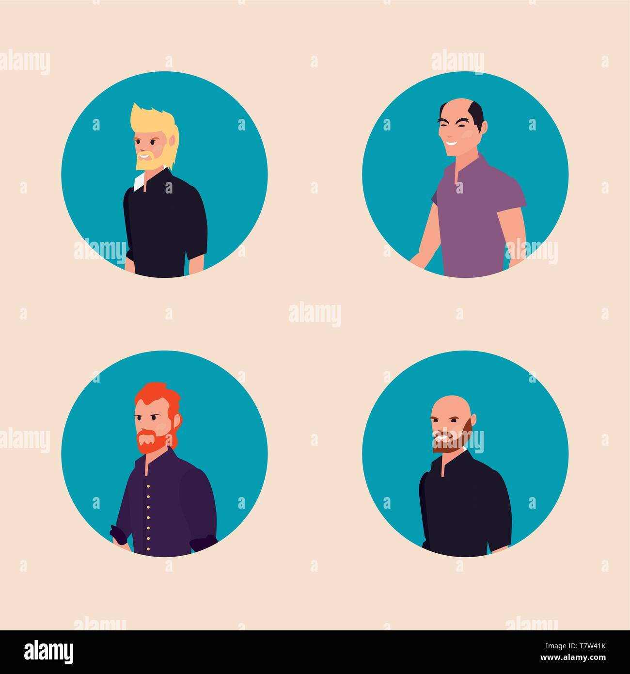 men characters set male standing vector illustration Stock Vector Image ...
