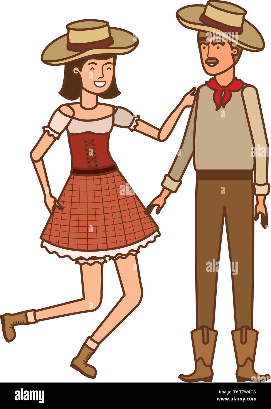 farmers couple dancing with straw hat Stock Vector Image & Art - Alamy