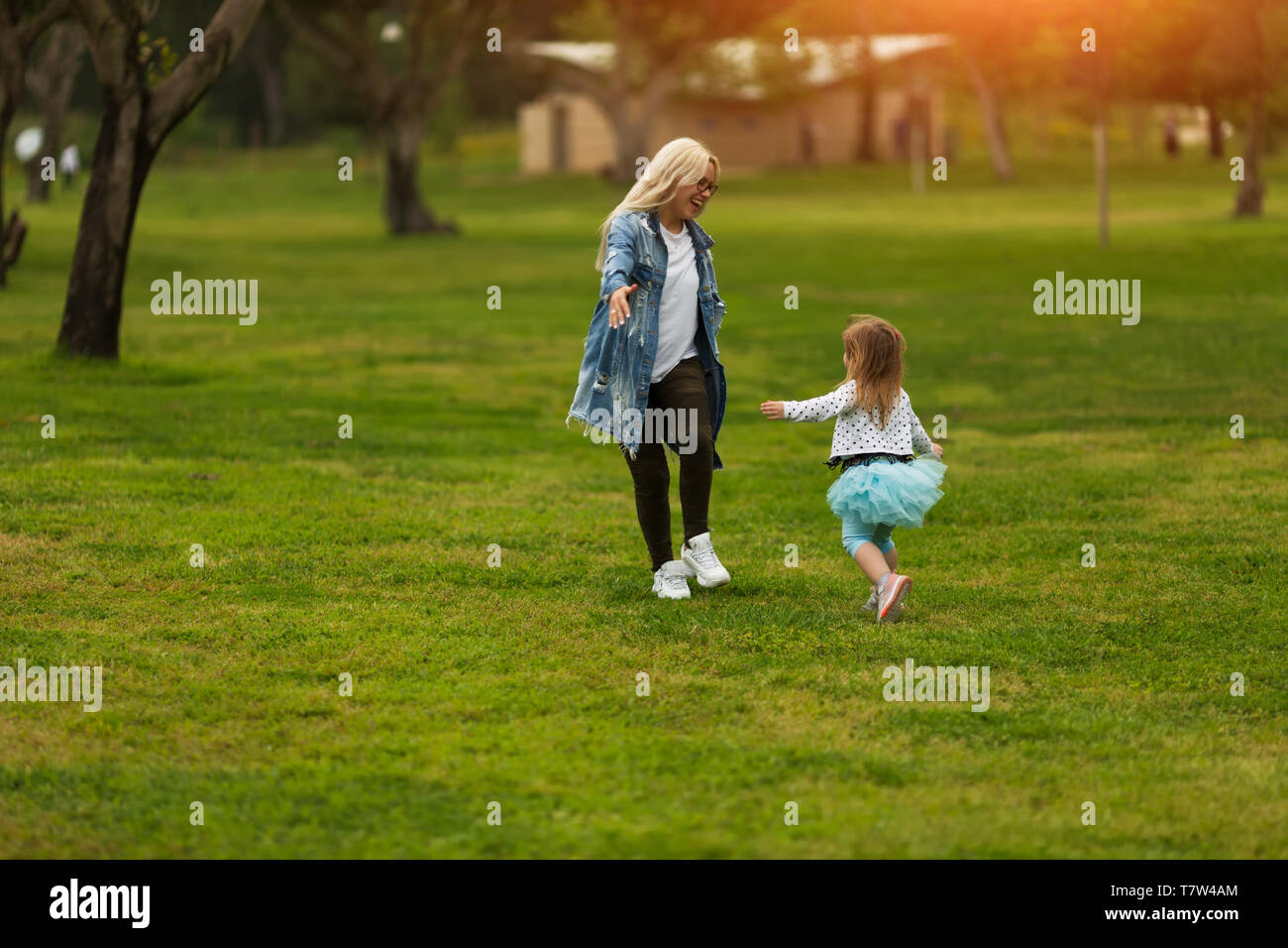 The joy of running together hi-res stock photography and images - Alamy
