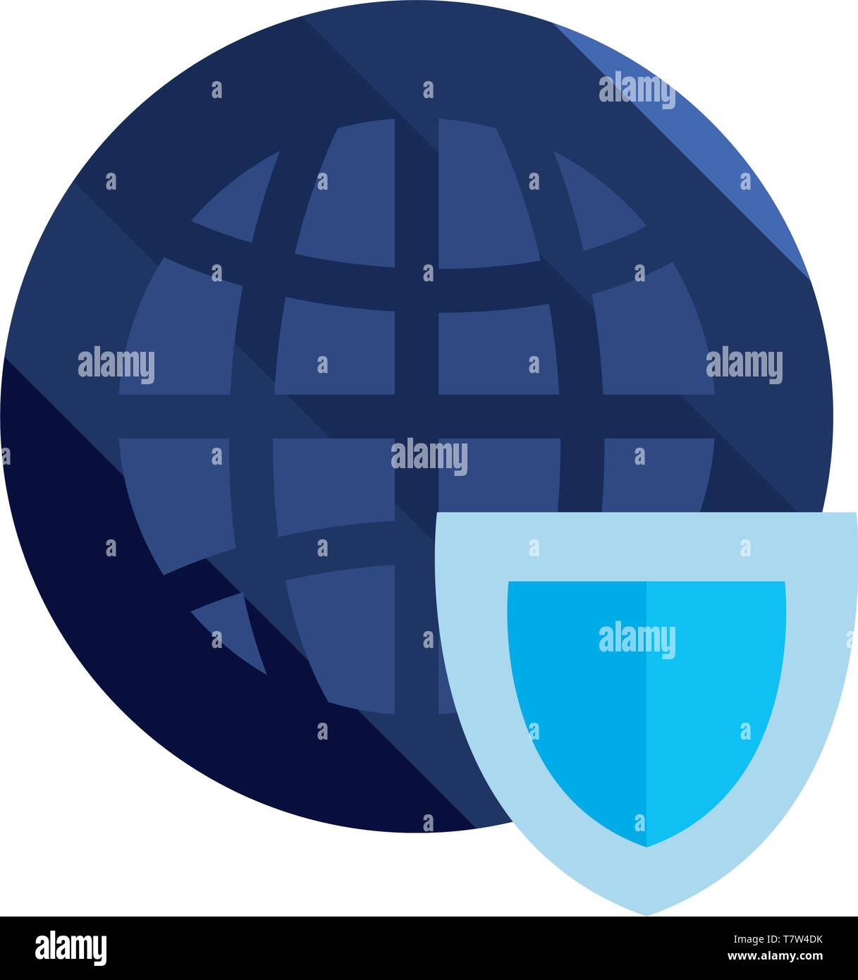 world shield cybersecurity data protection vector illustration Stock ...