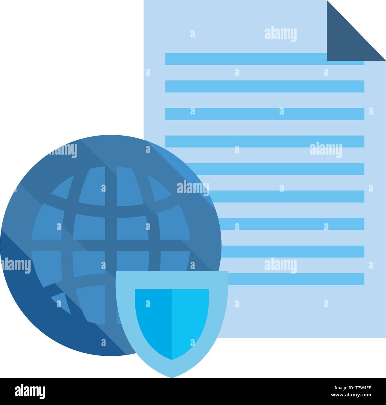 world file shield cybersecurity data protection vector illustration ...