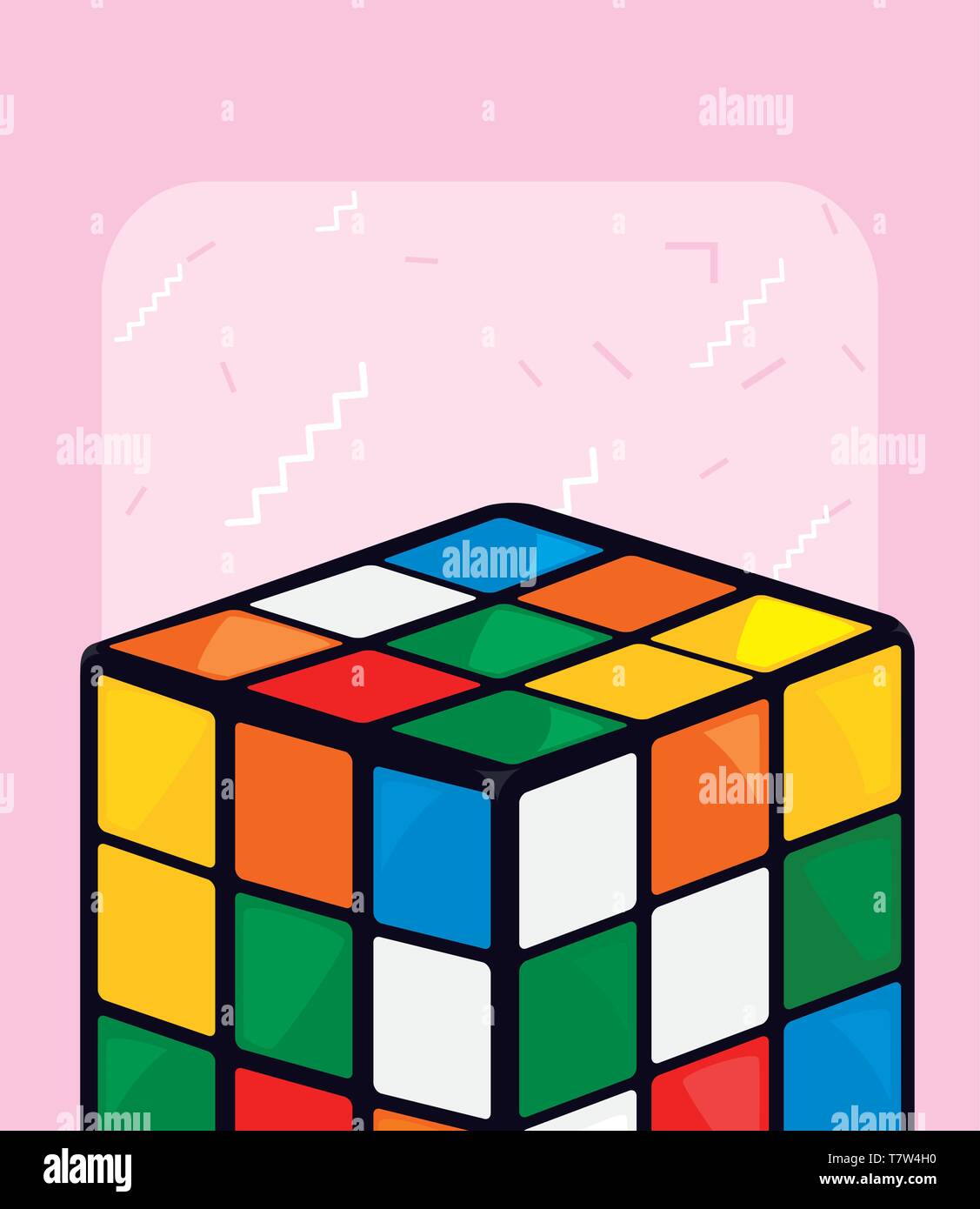 cube rubik game retro 80s style vector illustration Stock Vector Image ...