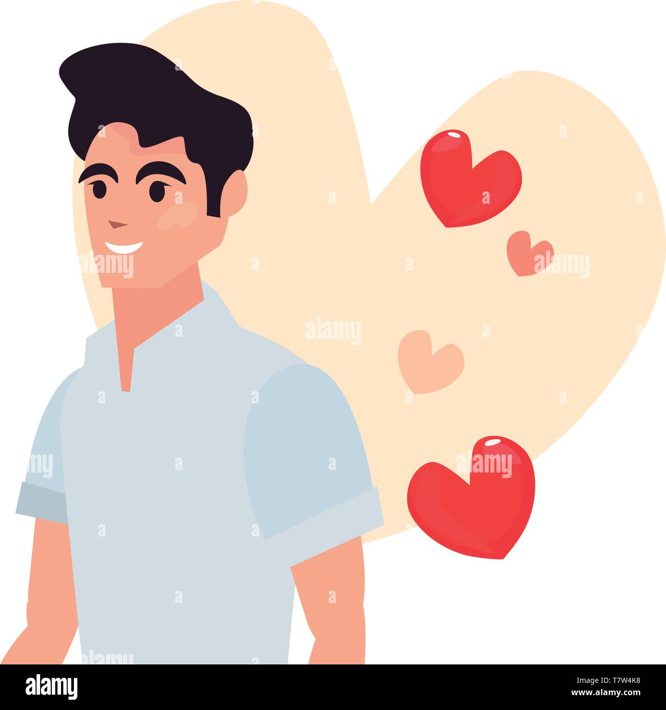 dad with love hearts happy fathers day vector illustration Stock Vector ...