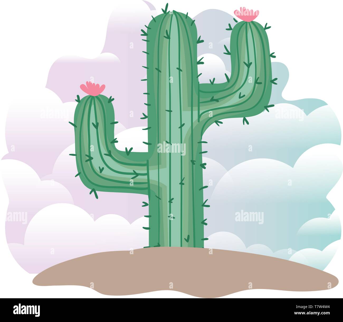 cactus in landscape isolated icon Stock Vector Image & Art - Alamy