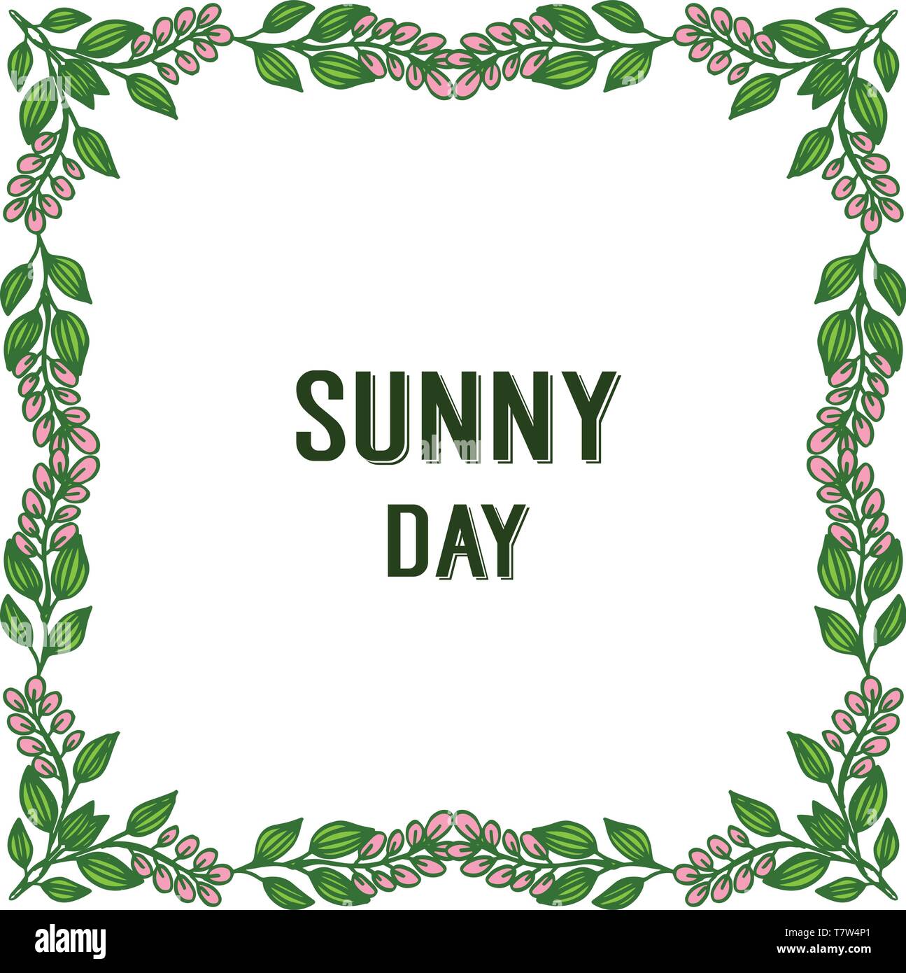 Vector illustration ornate sunny day with leaf flower frame hand drawn ...