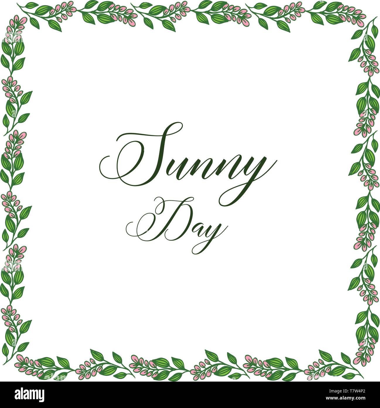 Vector illustration ornate sunny day with leaf flower frame hand drawn ...