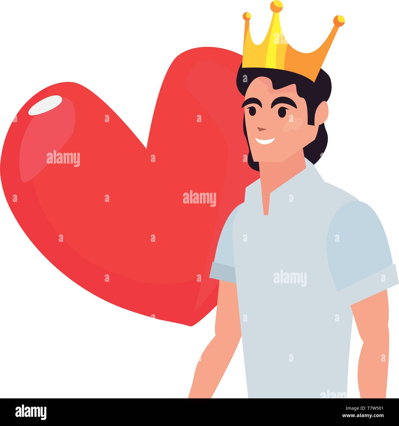 dad with love hearts happy fathers day vector illustration Stock Vector ...
