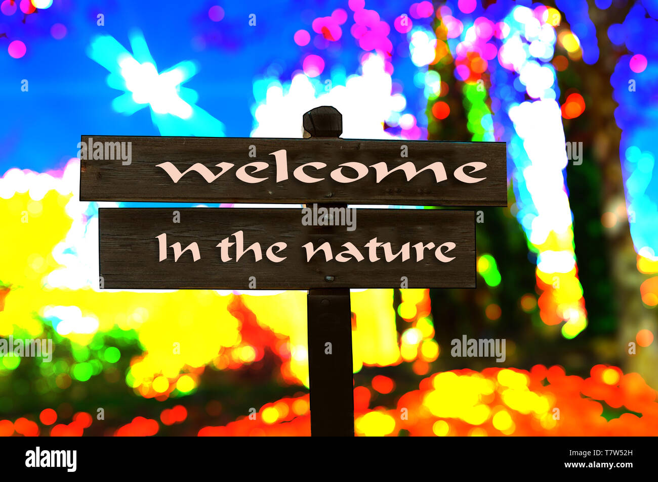 hiking signs in nature Stock Photo - Alamy