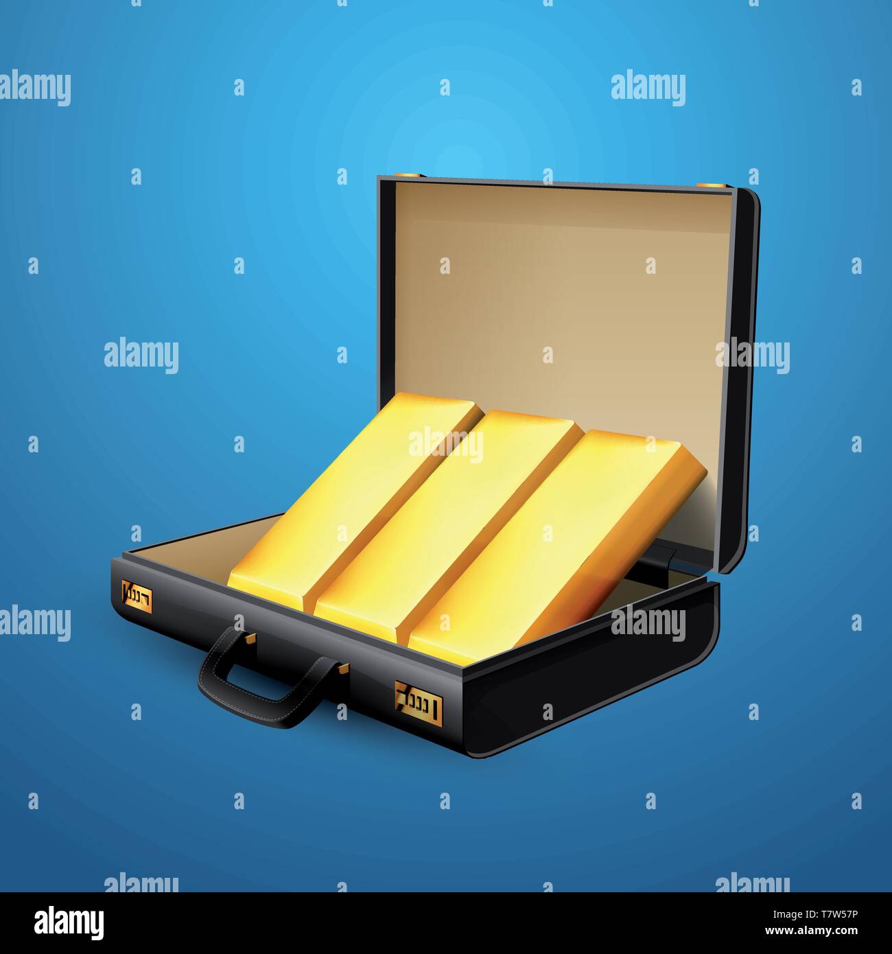 Business suitcase full of gold - briefcase concept Stock Vector Image ...