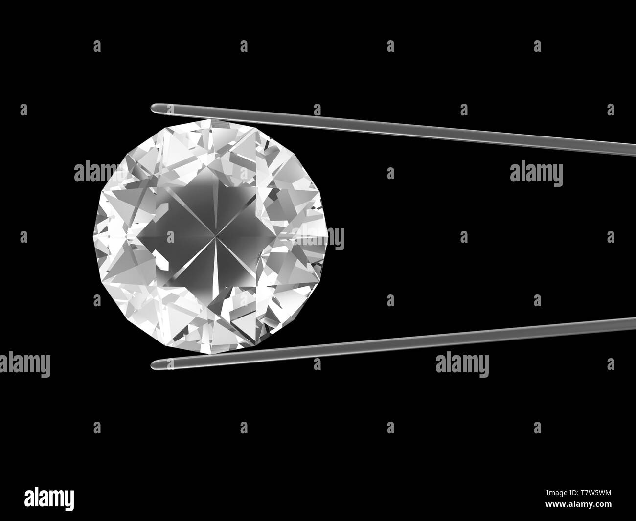 Diamond in the tweezers isolated on black background Stock Photo - Alamy