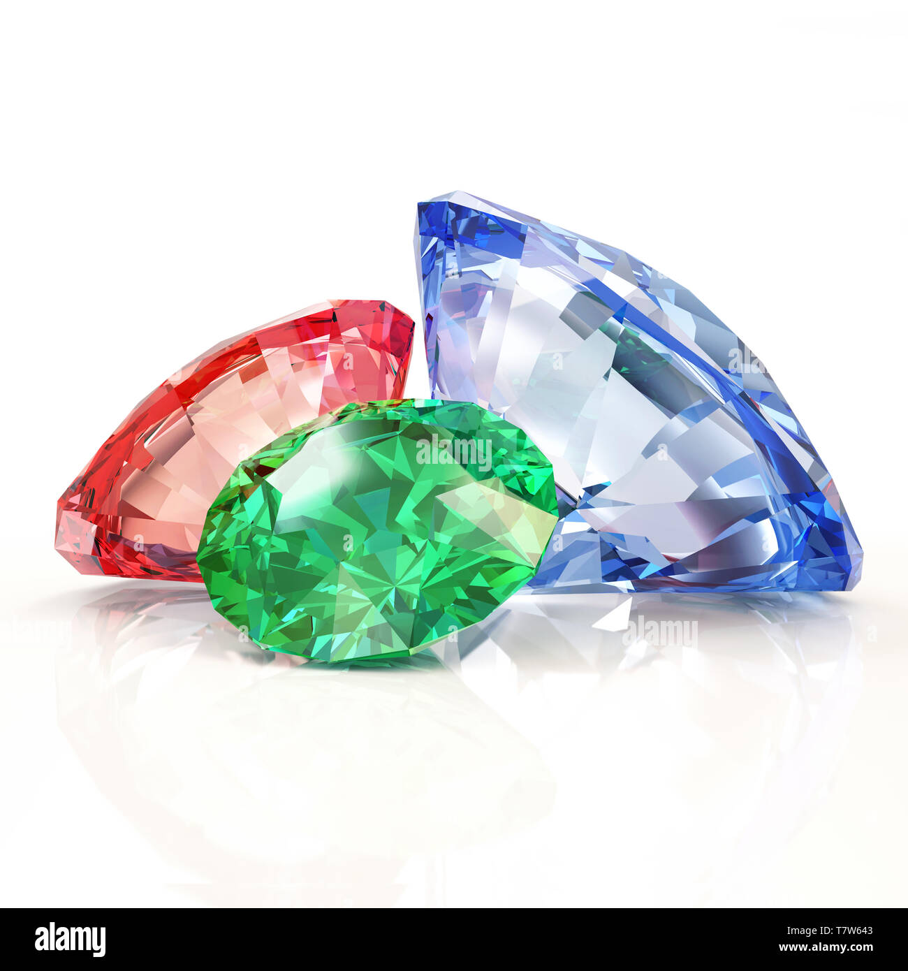 Colorful Diamonds isolated on white background Stock Photo - Alamy