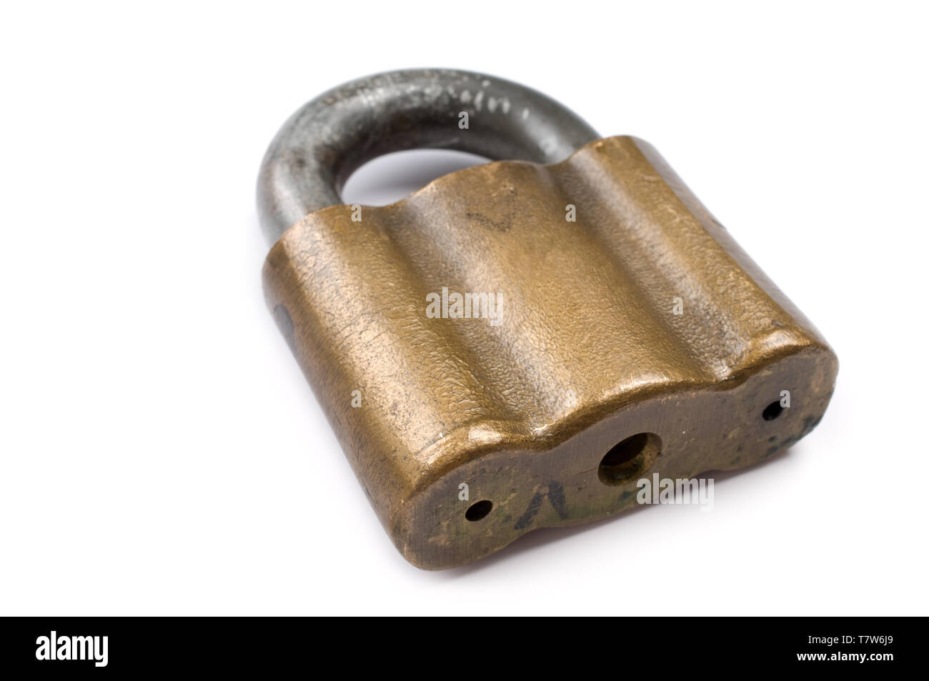 Closed padlock on white background Stock Photo - Alamy