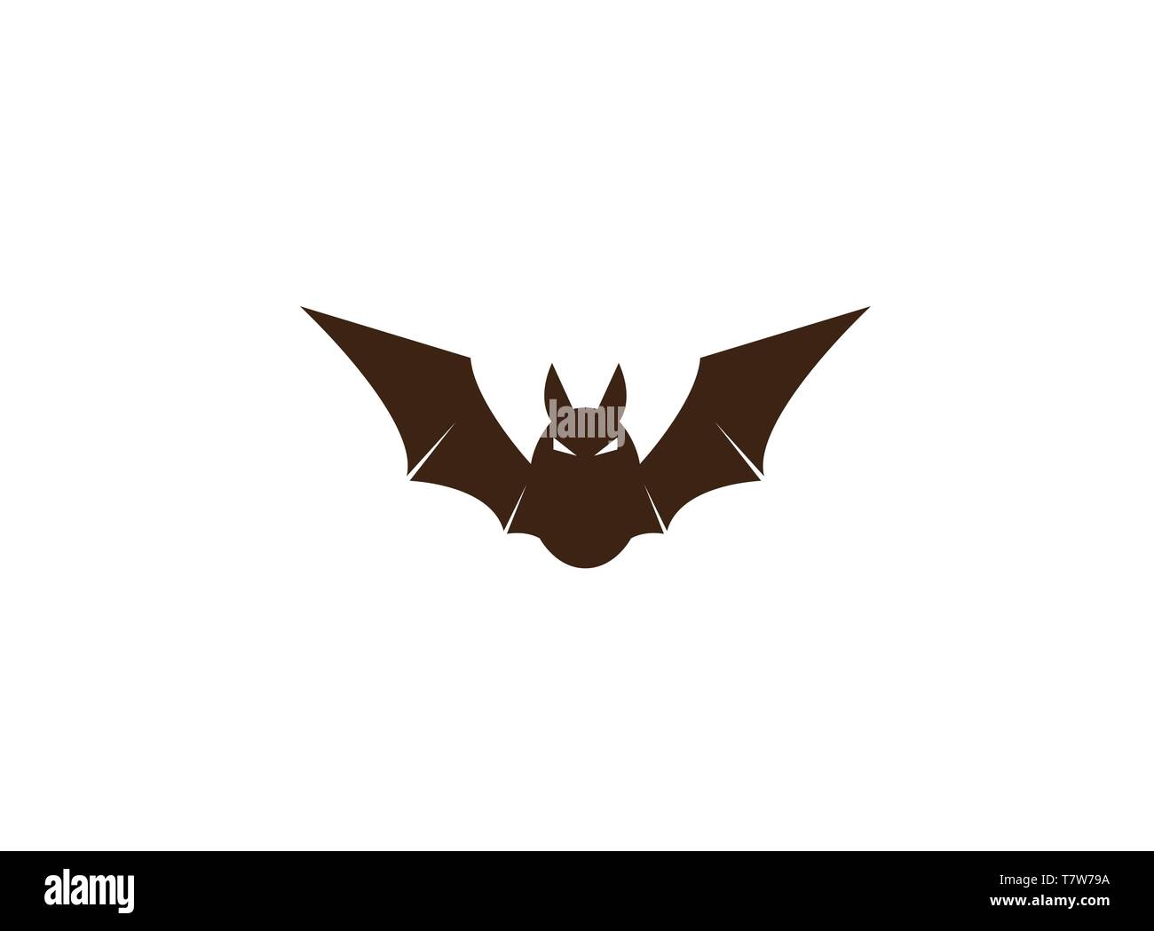 Black bat with an angry face and open wings logo Stock Vector Image ...