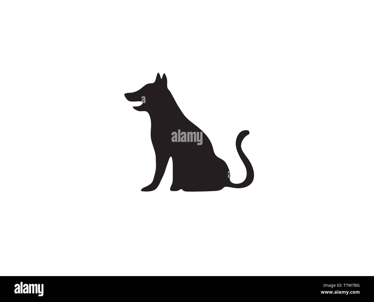 Sitting Dog Silhouette Vector