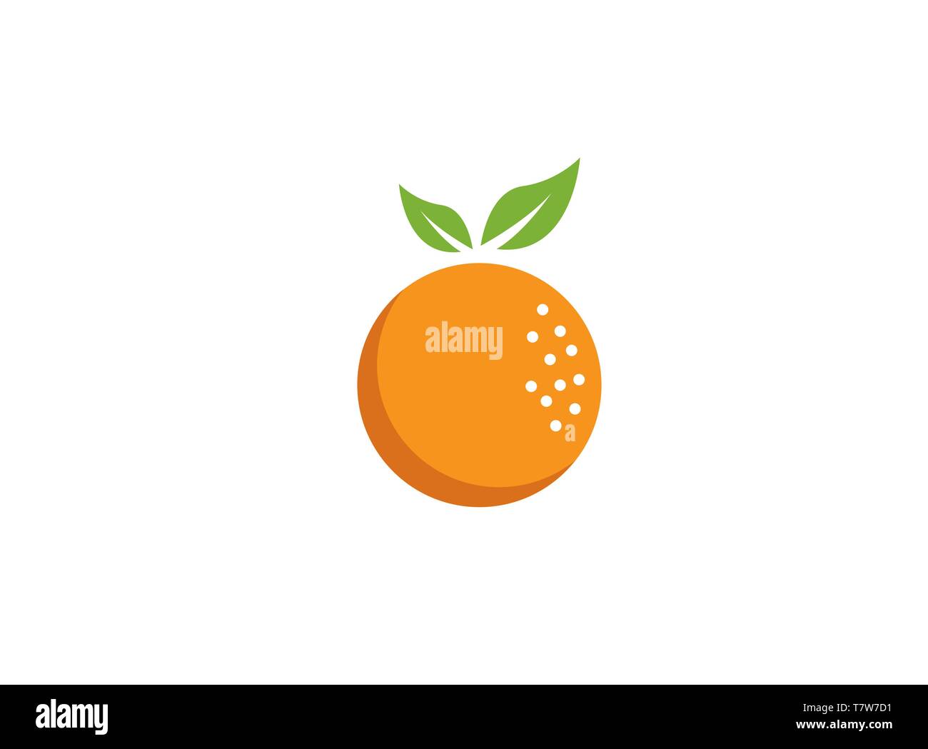 orange with leaves a fruit and Pulp logo design illustration Stock ...