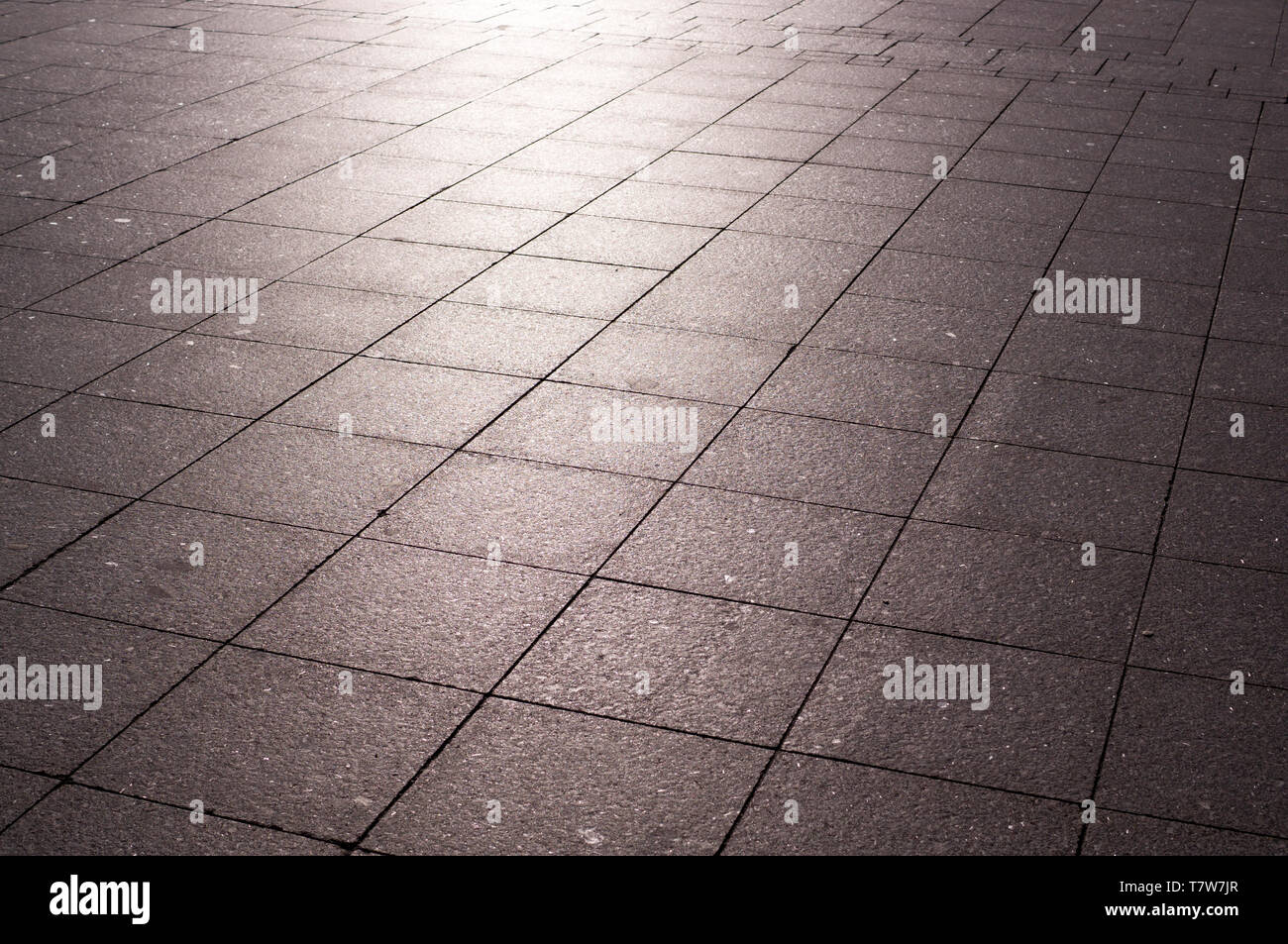 tile pavement with sunglares at sunrise. nature, environment Stock ...