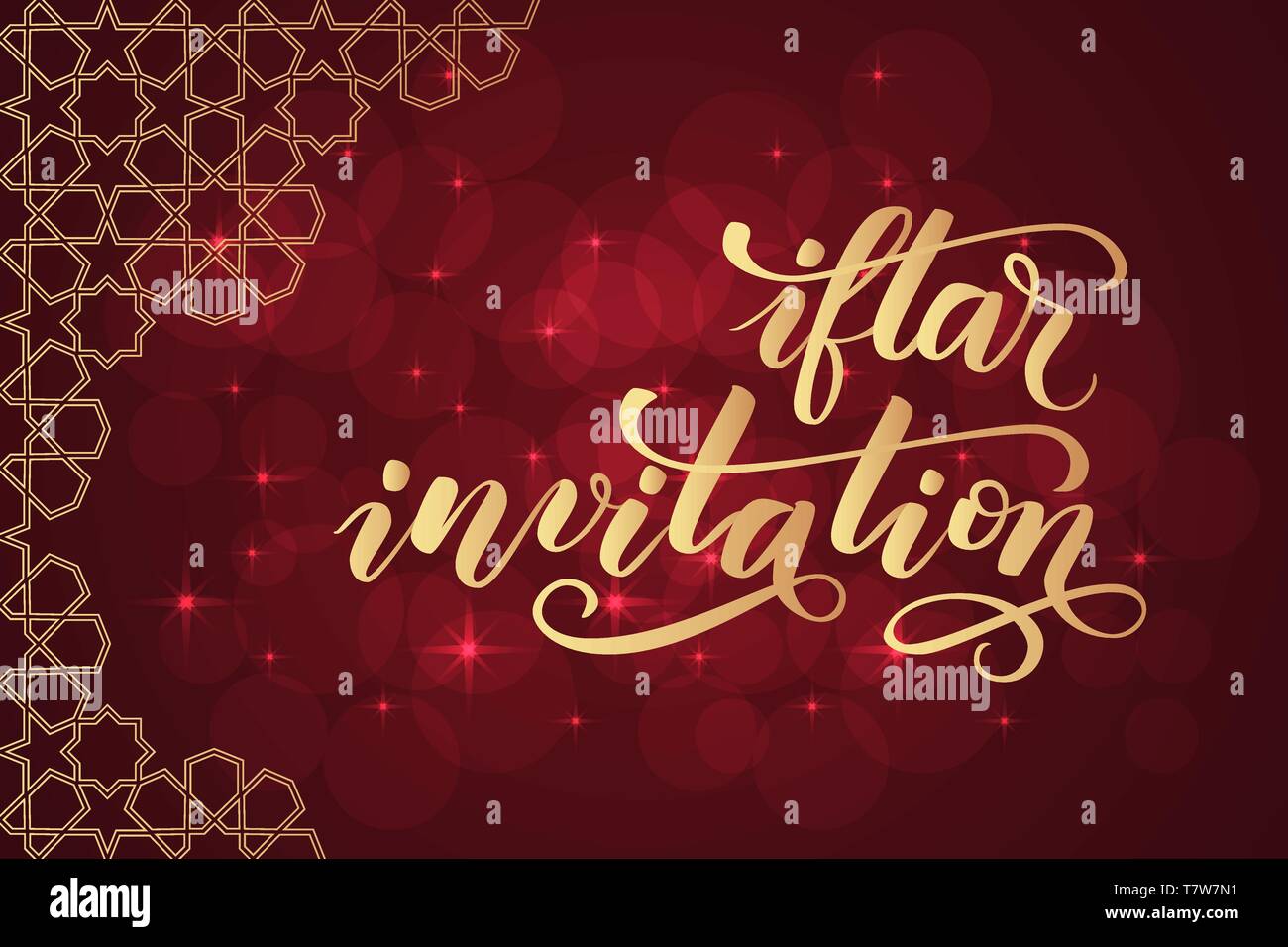 Iftar invitation brush calligraphy Stock Vector Image & Art - Alamy