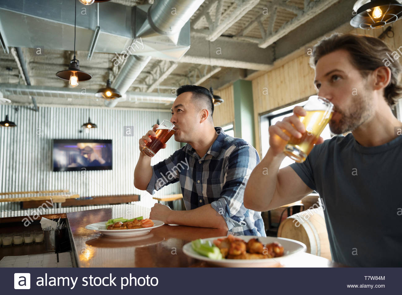 Friends drinking beer in restaurant hi-res stock photography and images ...