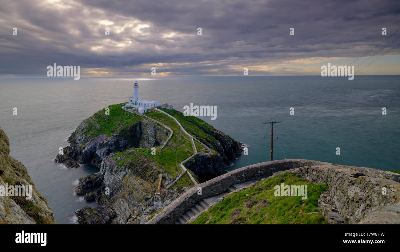 Holyhead, UK - May 2, 2019: South Stack Lighthouse on the western most ...