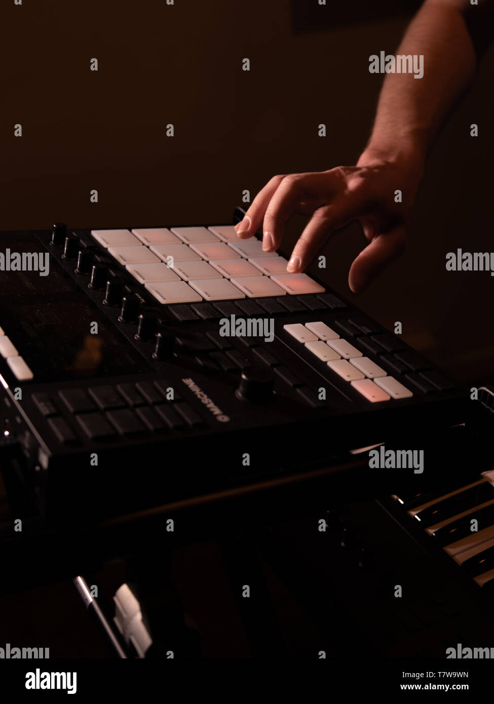 Musician drum pad electronic music Stock Photo - Alamy
