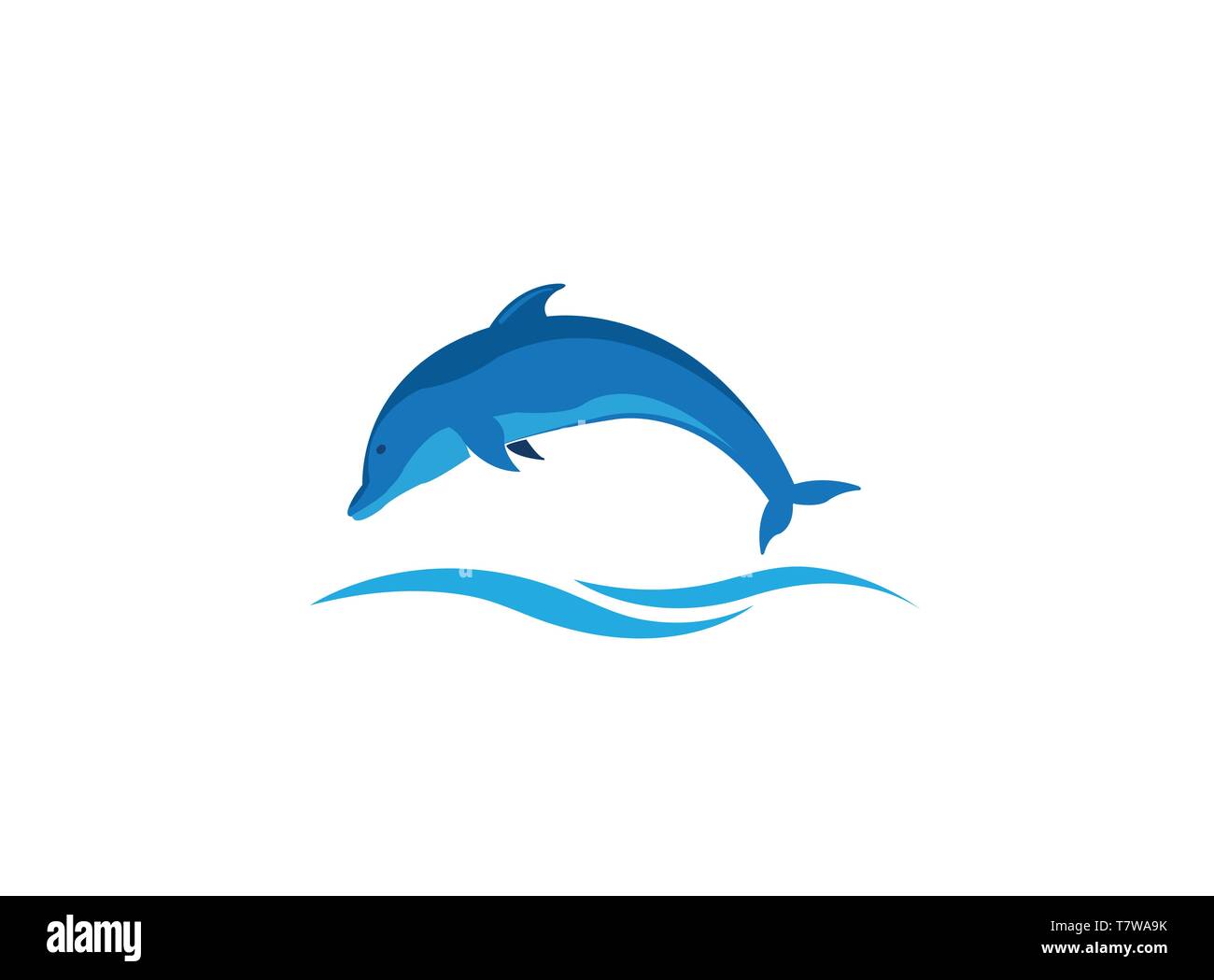 Dolphin smart fish jump in the sea for logo design Stock Vector Image ...