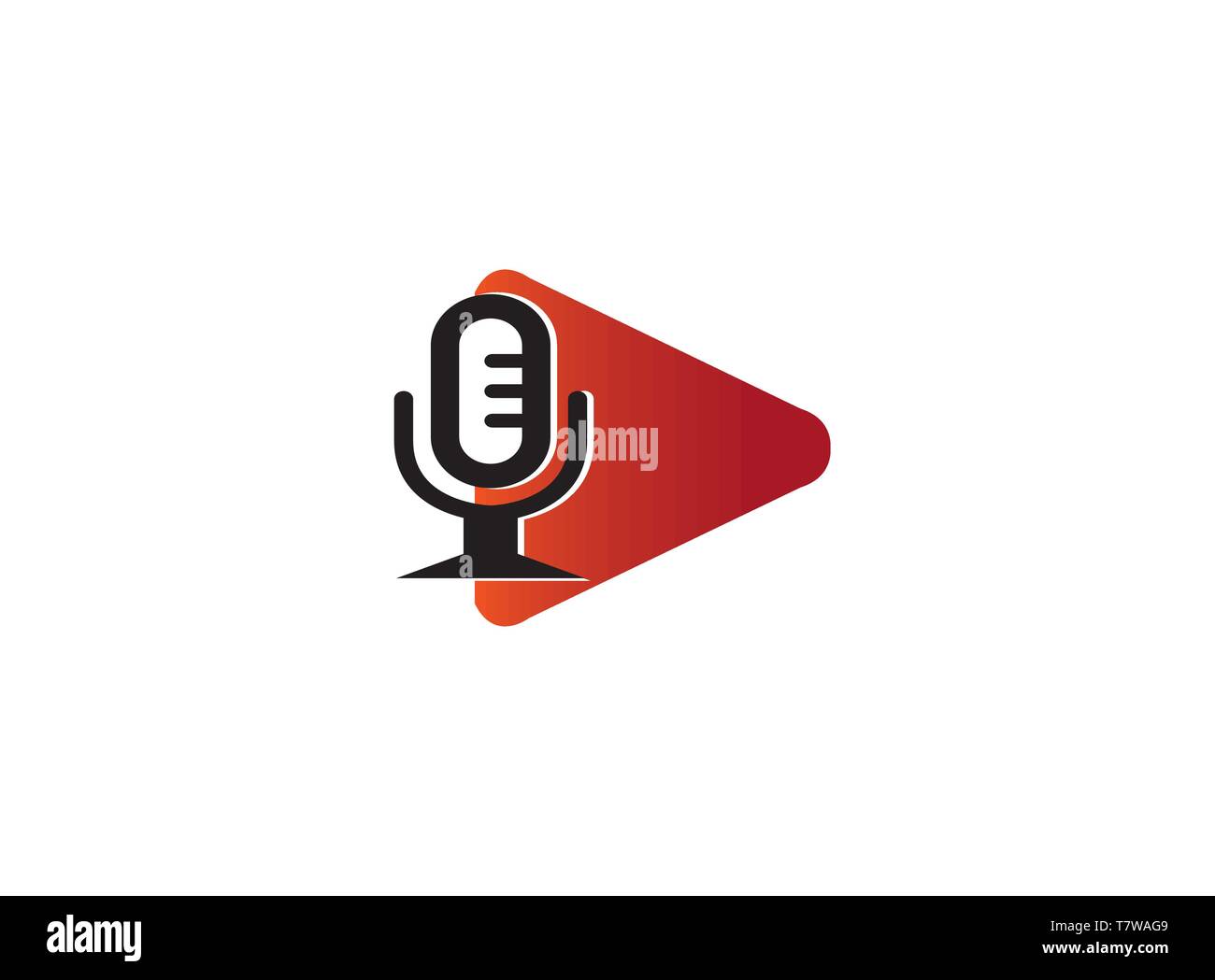 Play icon with microphone for logo design Stock Vector Image & Art - Alamy
