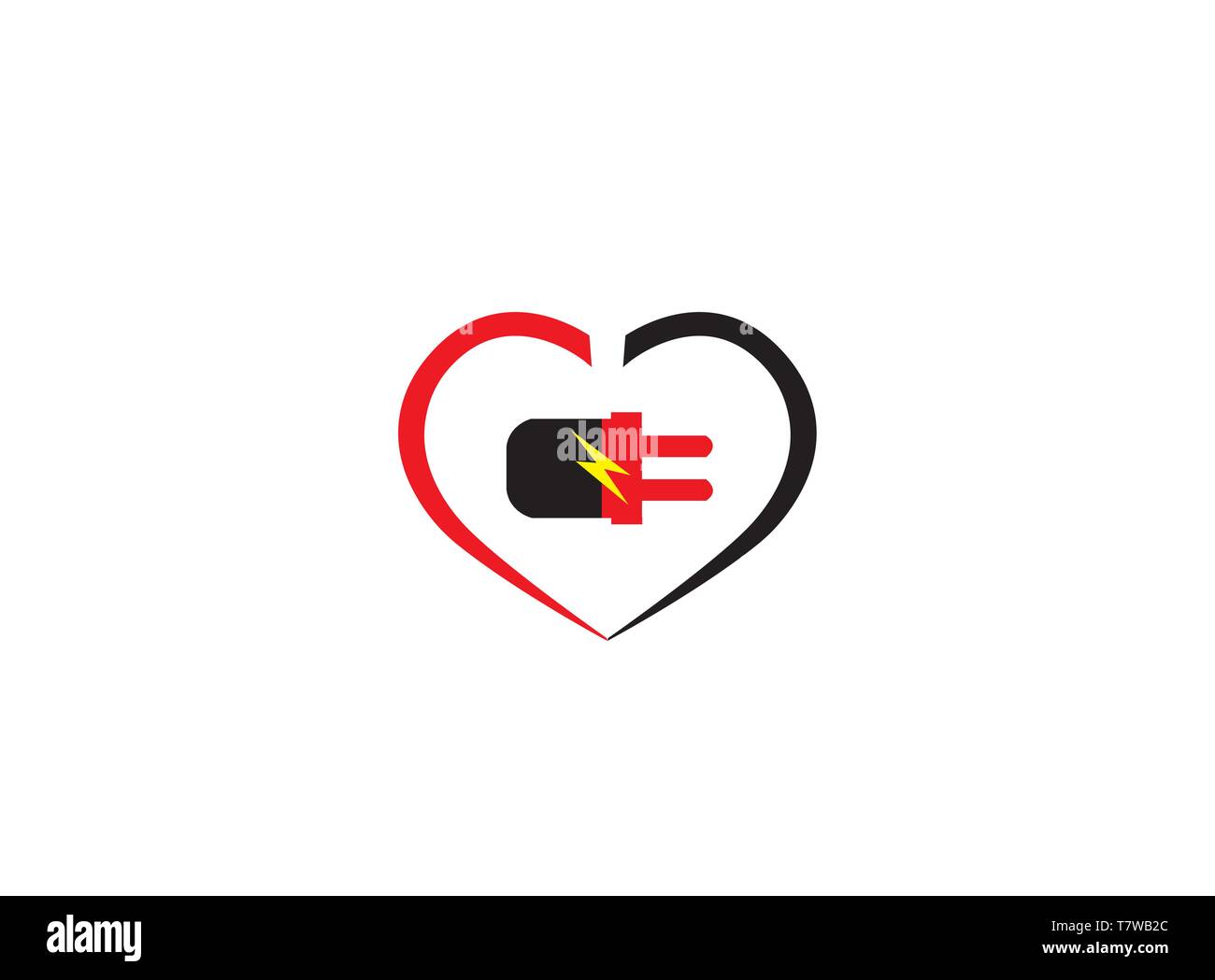 Electric power male and female in the heart for logo design Stock ...