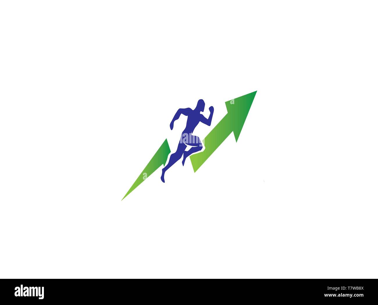 Arrow Speed sprinter an athlete run fast for logo design illustration ...