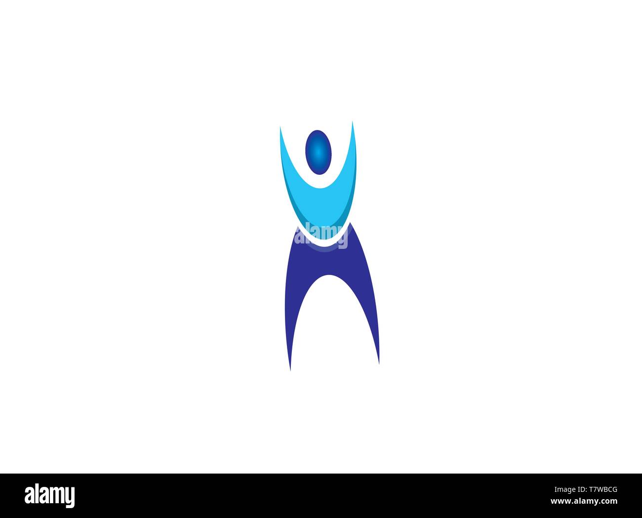 Athlete person put hands up in the air for logo design illustrator ...