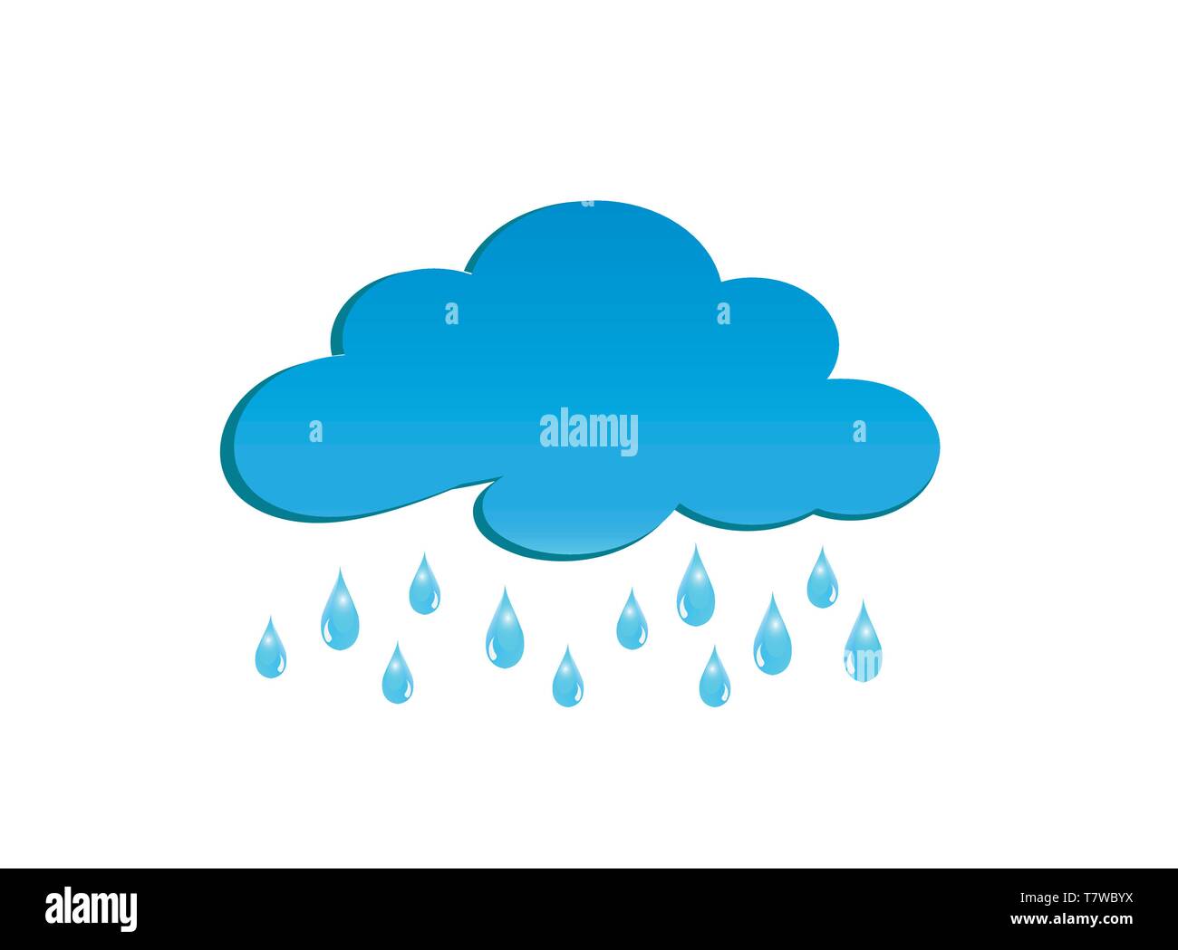 Rainy clouds for logo design illustrator, drops of rain symbol Stock ...