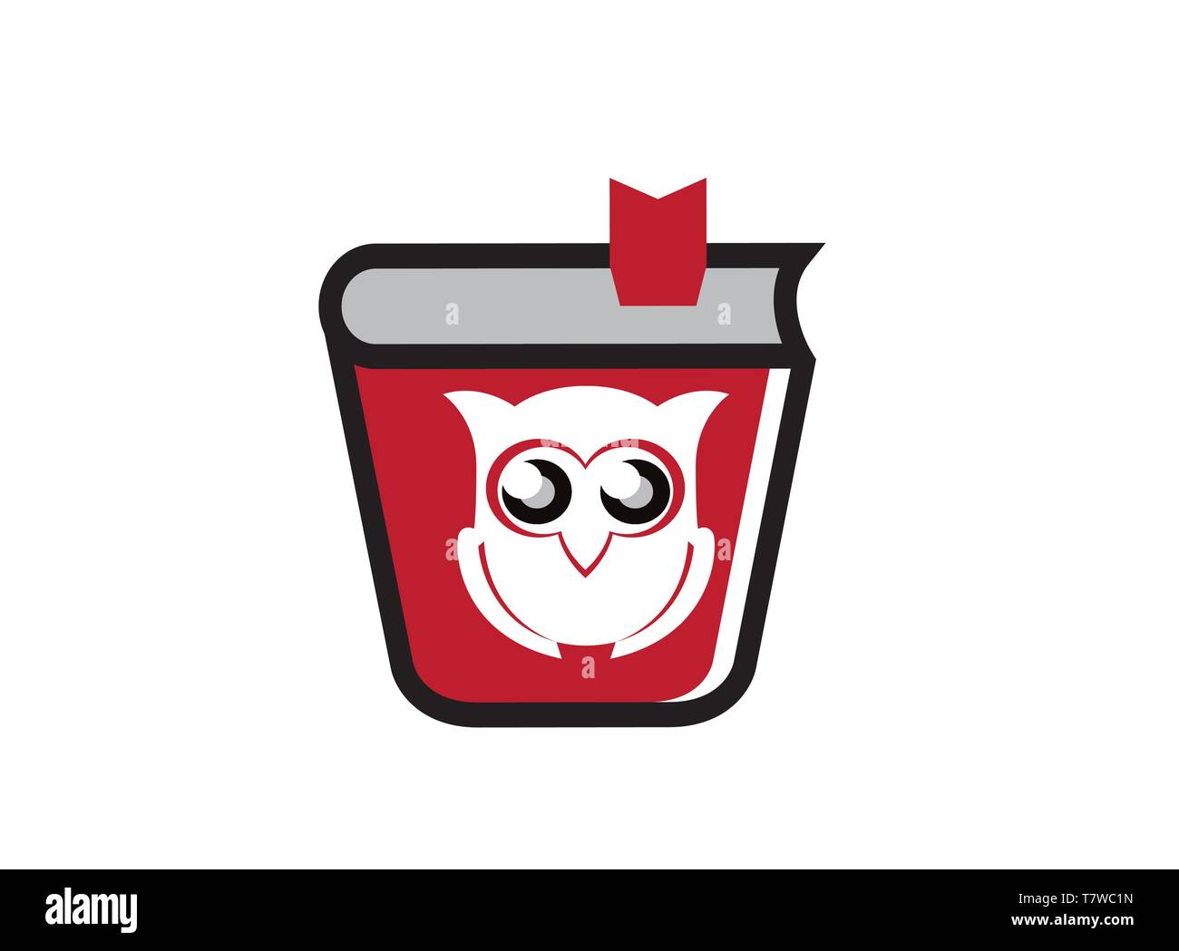 Owl read the book for logo design illustrator, wise icon, education ...