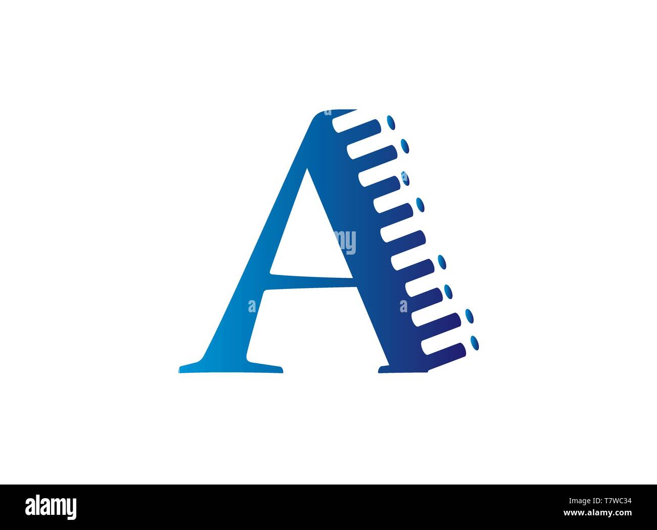 Alphabet A inside a triangle in multi colors for logo design ...