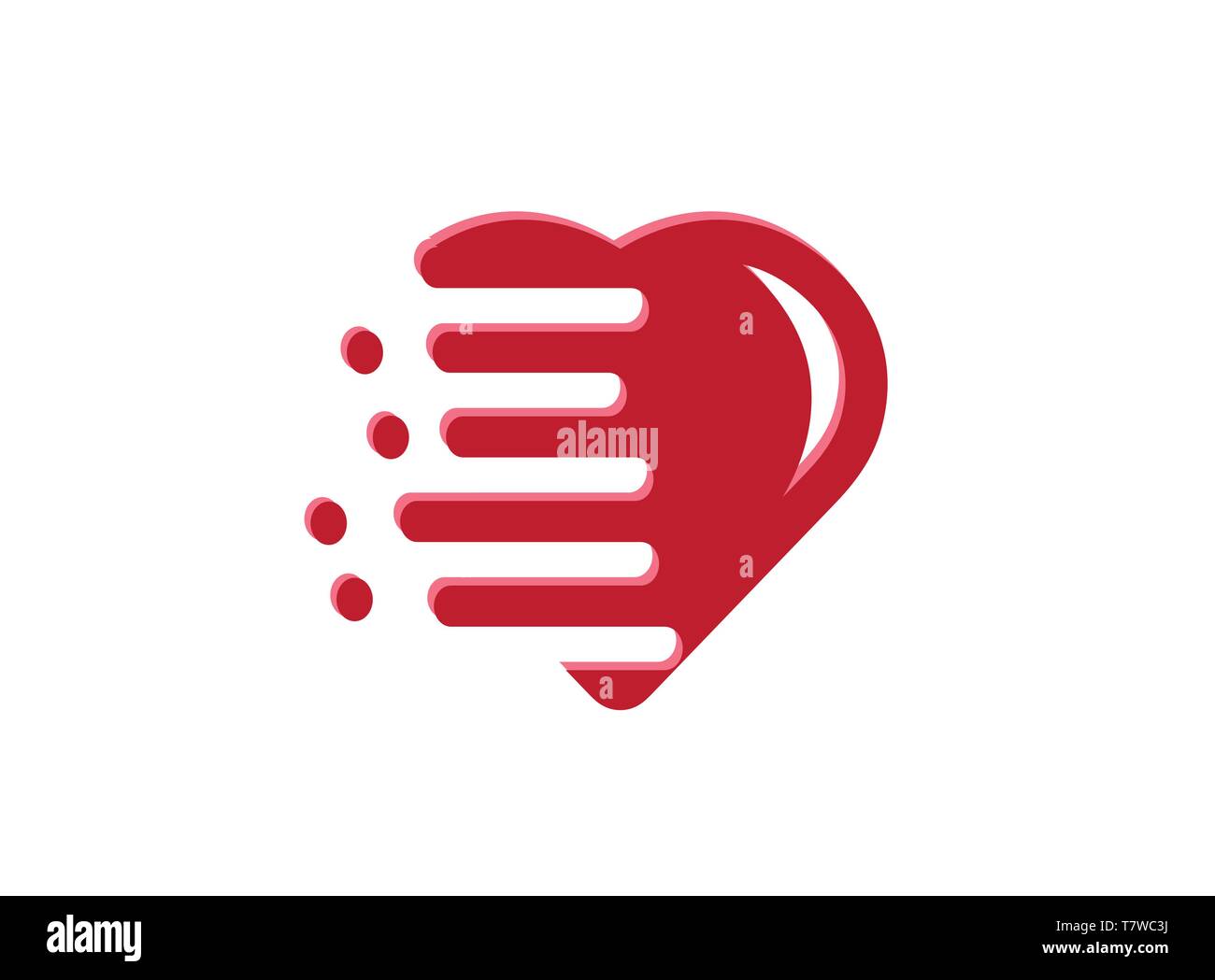 Lovely calligraphy heart icon with fast speed effect for logo Vector ...
