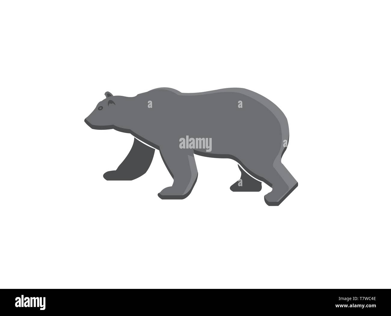Big bear standing and looking at the side logo design illustration ...