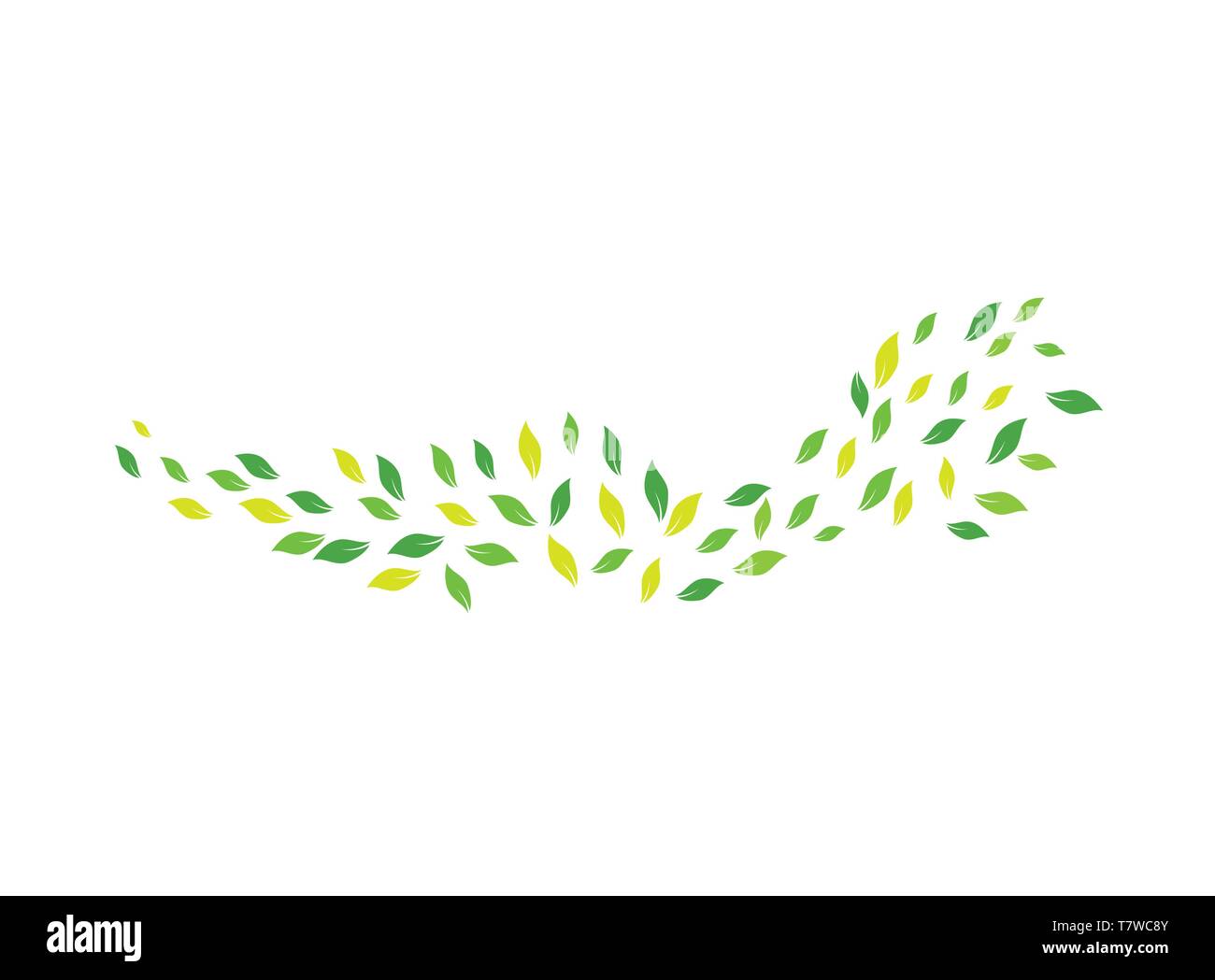 Fling leaves in a windy day for logo design vector, storm icon, nature ...