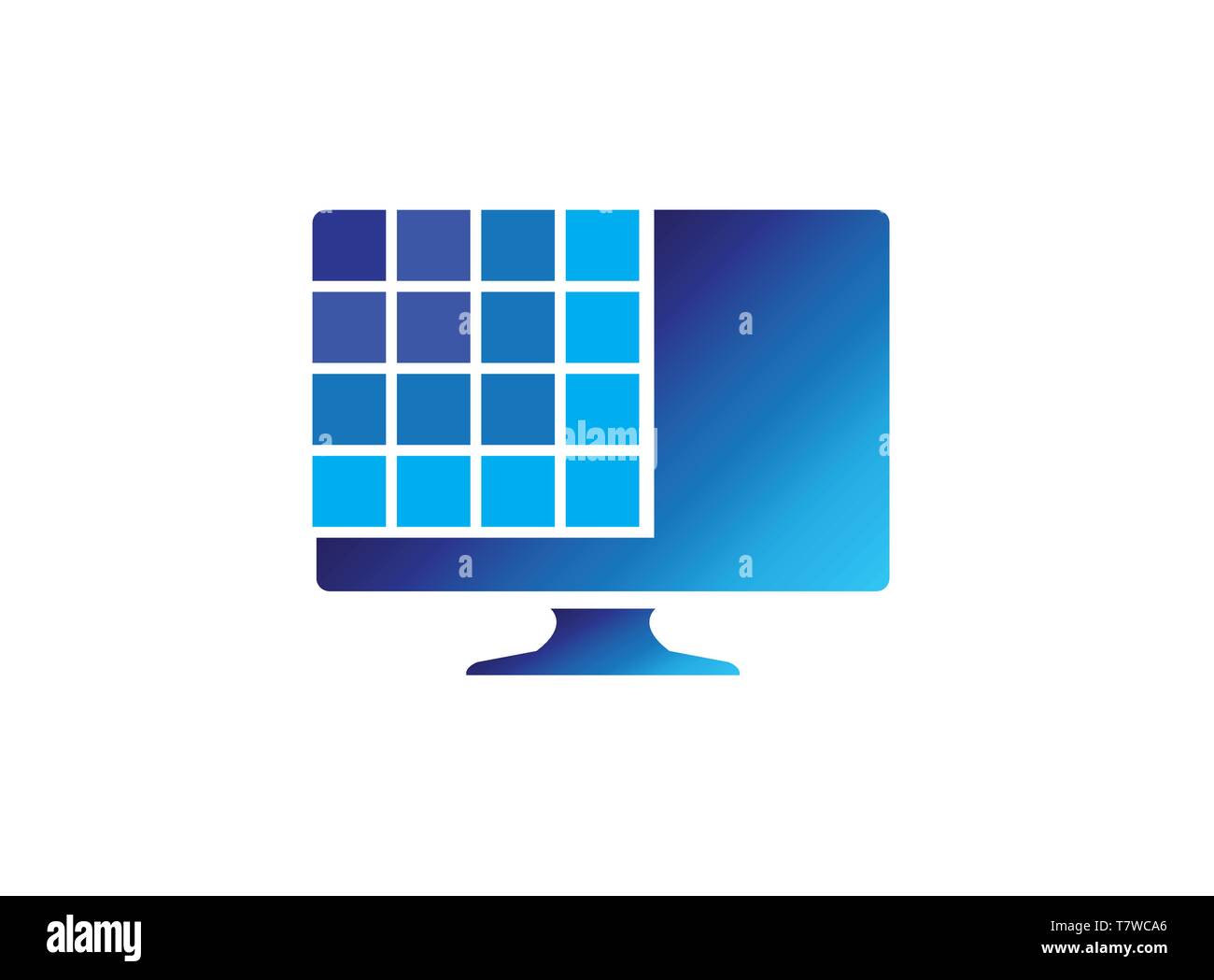 Digital screen with squares for logo design illustration, connection ...