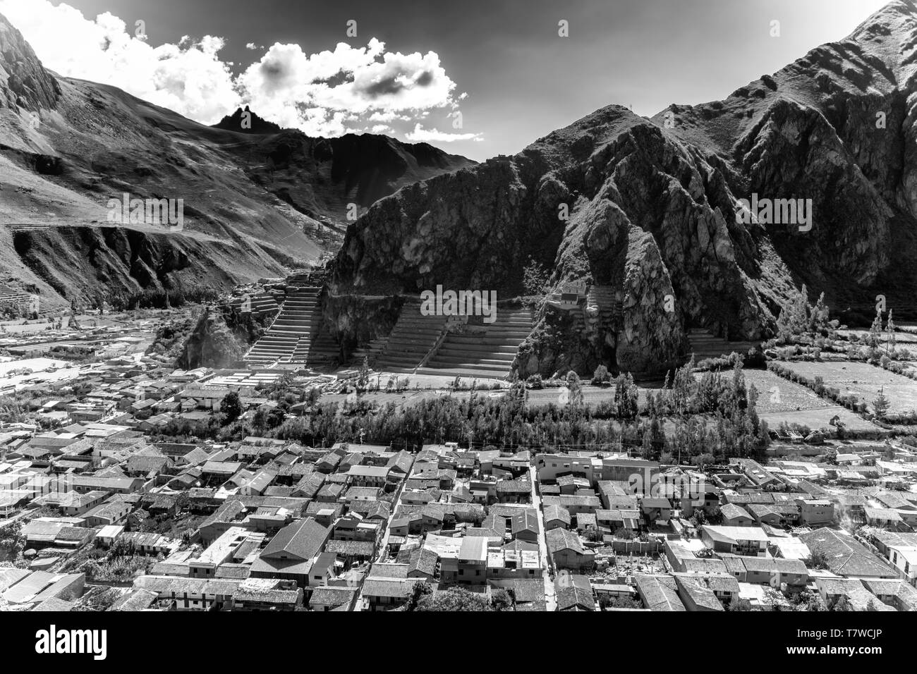 Inca Fortress with Terraces and Temple Hill in Ollantaytambo, Sacred ...