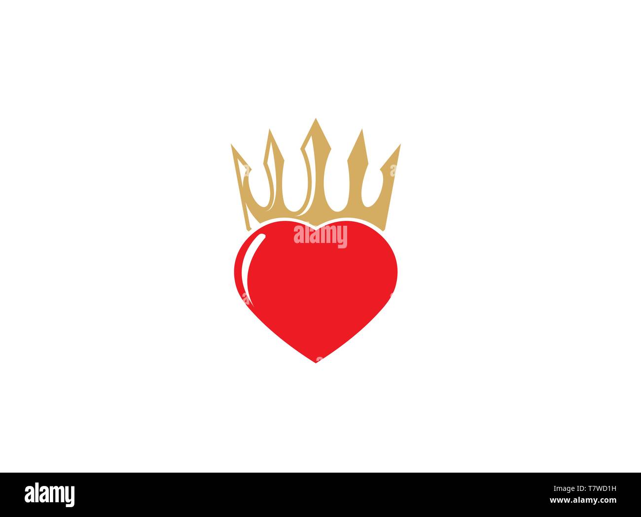 Red heart with a crown on it for logo design Stock Vector Image & Art ...