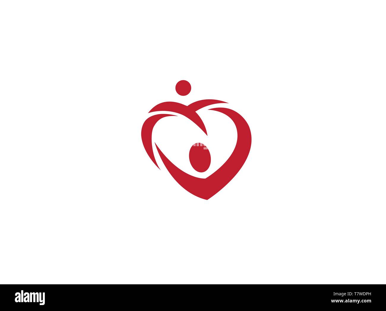 heart family caring kids and baby for logo design Stock Vector Image ...