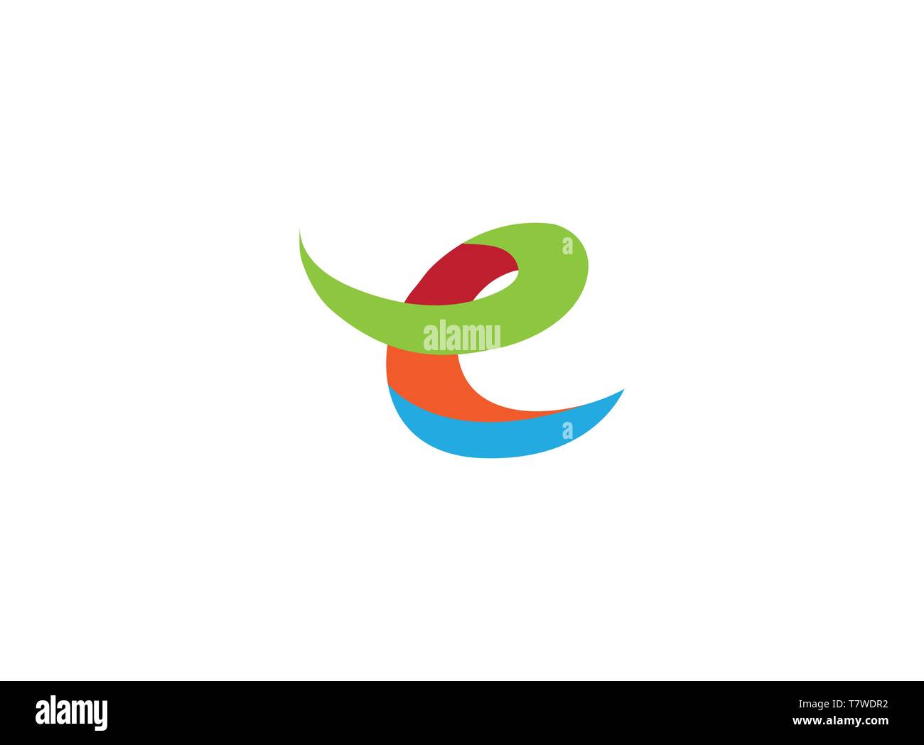 Alphabet E for electronic and net in multi colors for logo design Stock ...