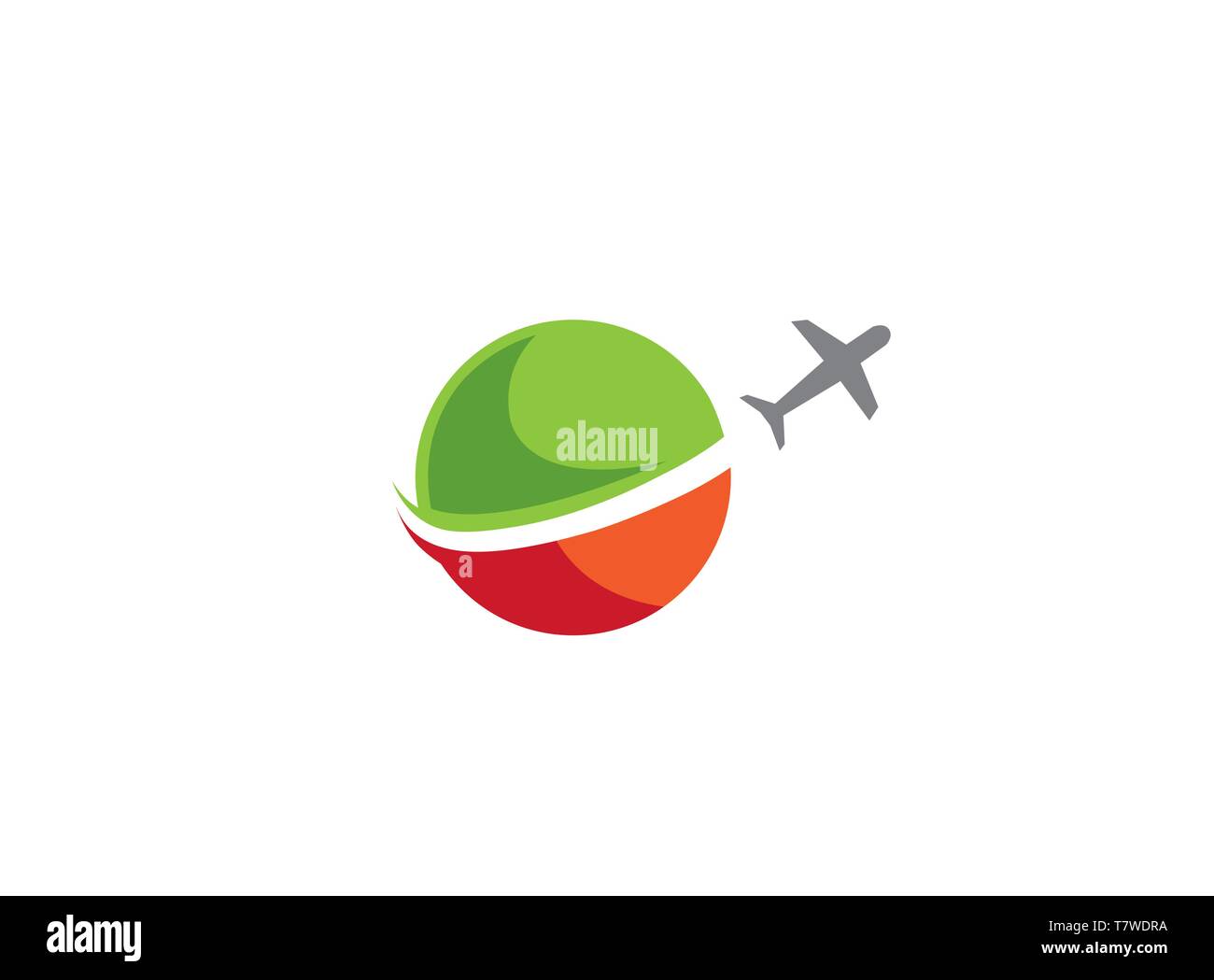 plane take off around the globe a business travel for logo design Stock ...