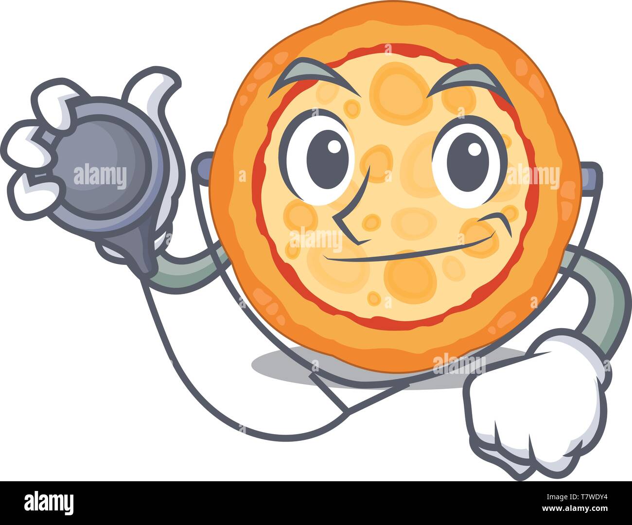 Doctor cheese pizza served on cartoon board Stock Vector Image & Art ...
