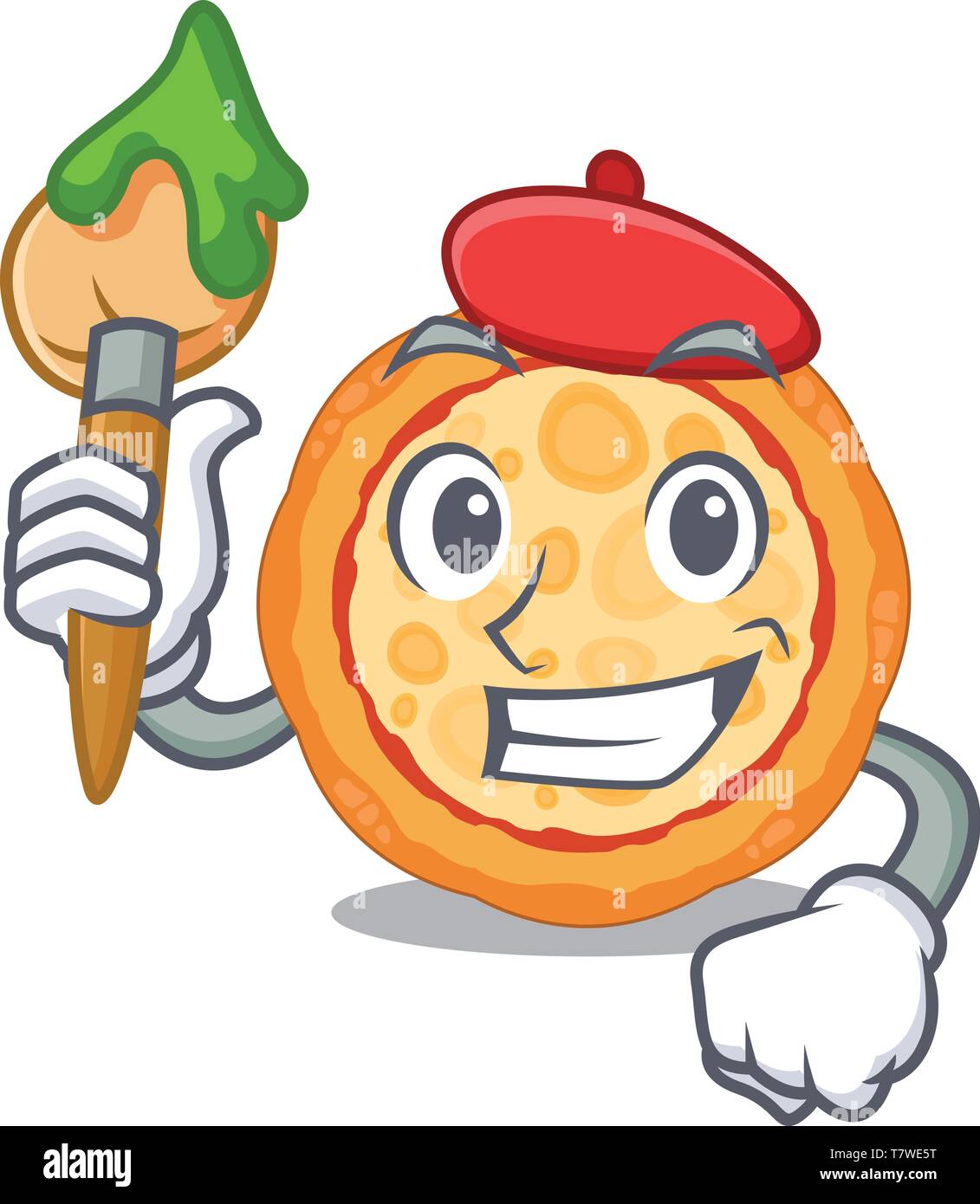 Artist cheese pizza served on cartoon board Stock Vector Image & Art ...