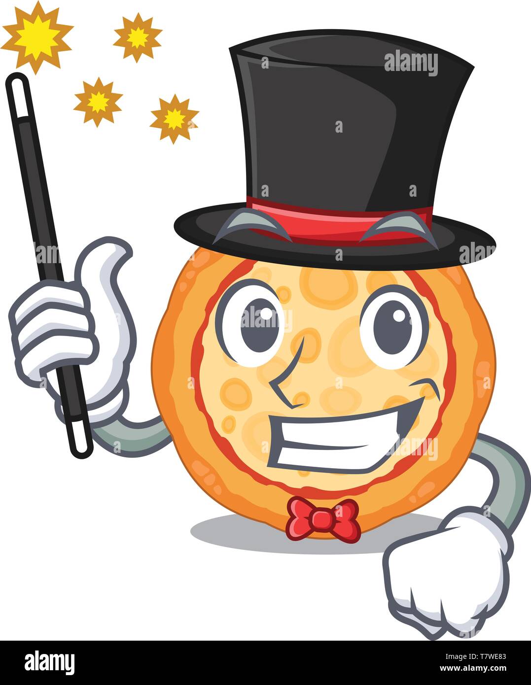 Magician cheese pizza on a character plate Stock Vector Image & Art - Alamy